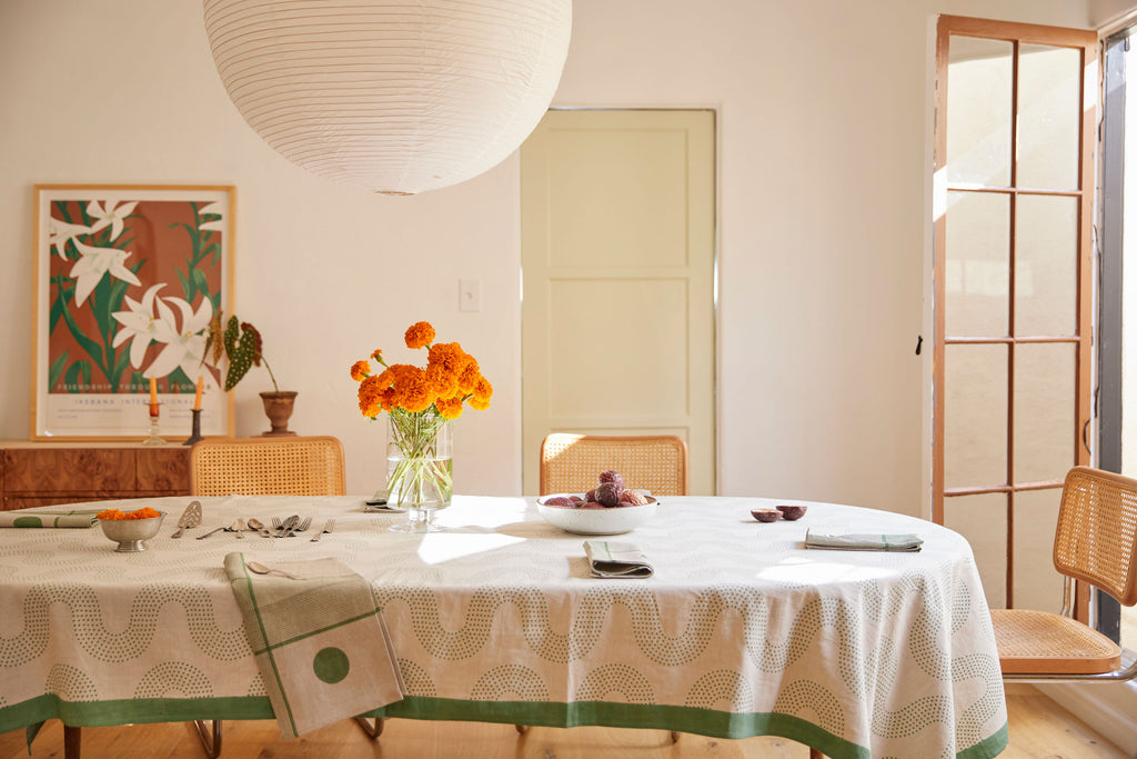 Squiggle Dot Tablecloth | Basil – Block Shop