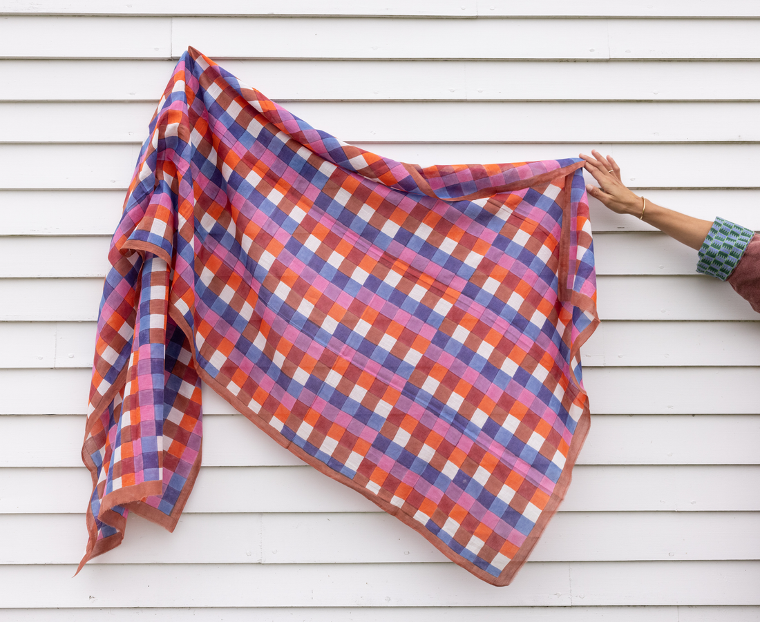 Purple Split Bars Long Scarf – Block Shop